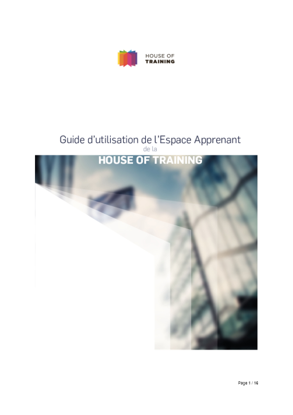 Guide d'utilisation de l'Espace Apprenant | House of Training